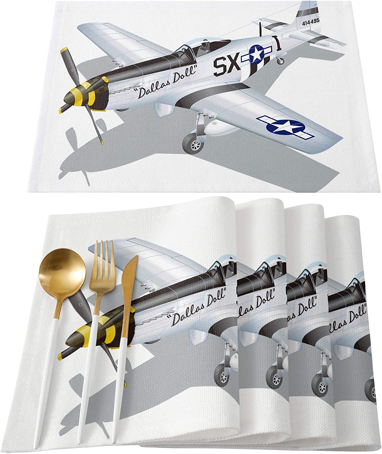 Placemats - Set of 6 Southwestern Military Aircraft Table Mats ...